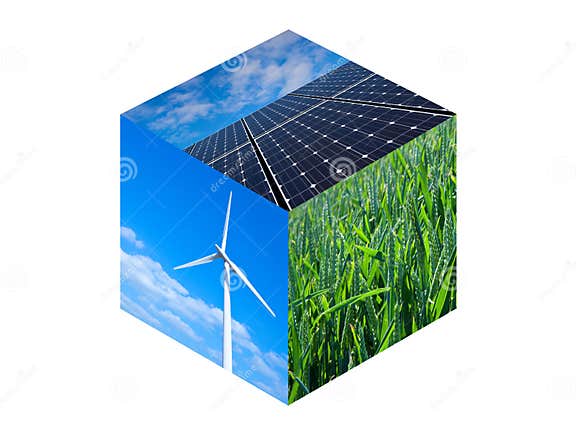 Renewable Energy Cube stock image. Image of renewable - 27456375