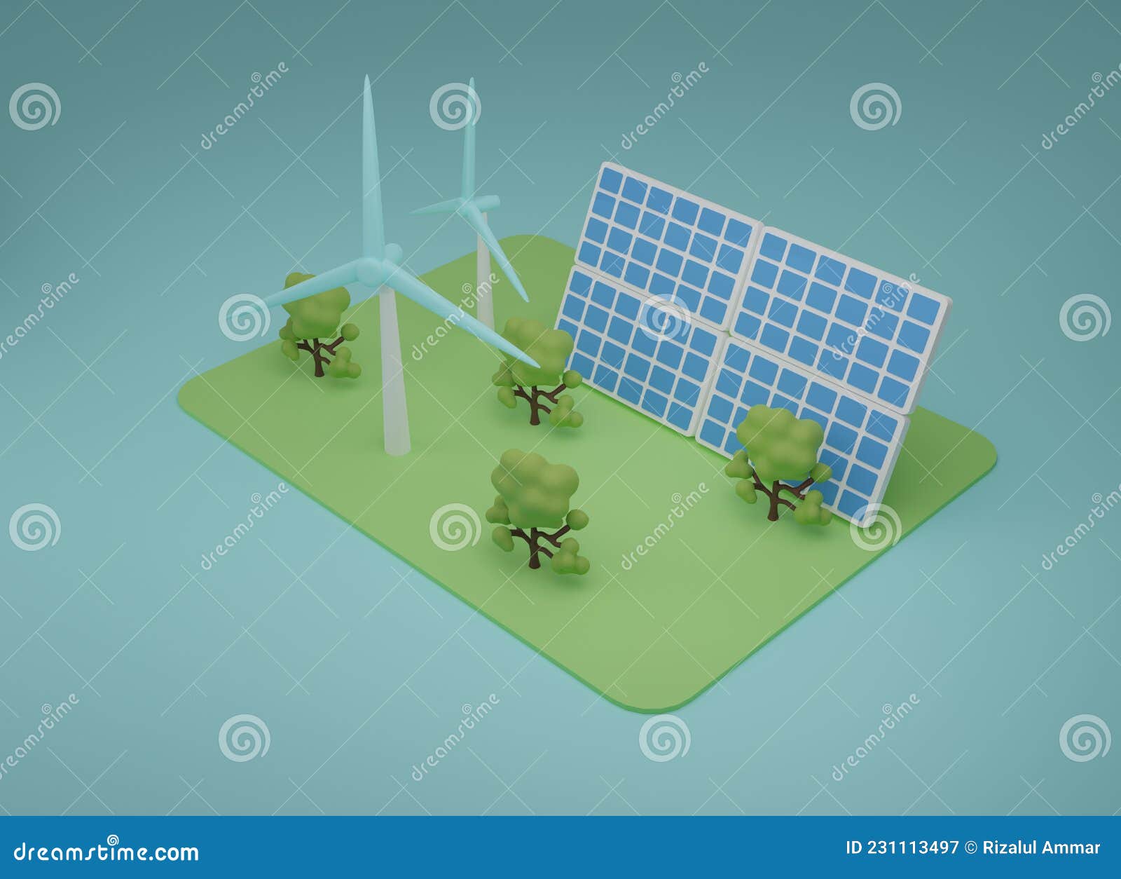 Renewable Energy 3D stock illustration. Illustration of resource ...