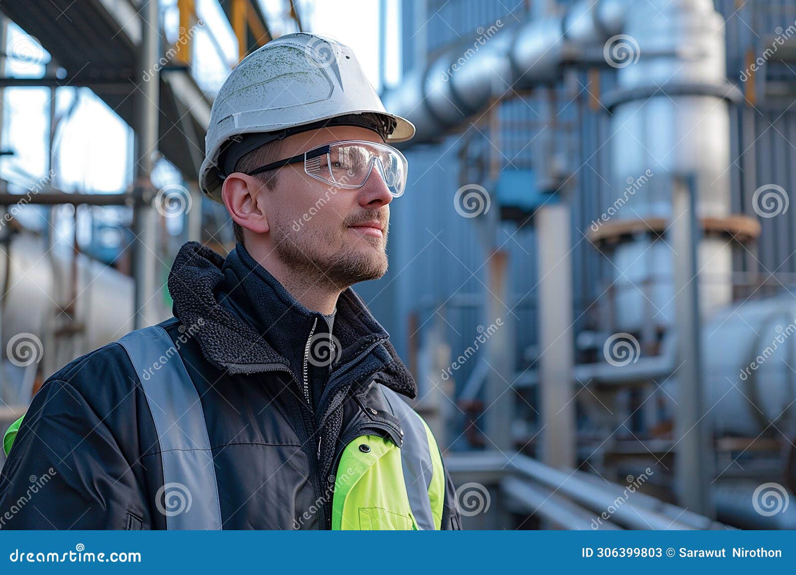 Renewable Energy Engineer Overseeing the Construction of a Bioenergy ...