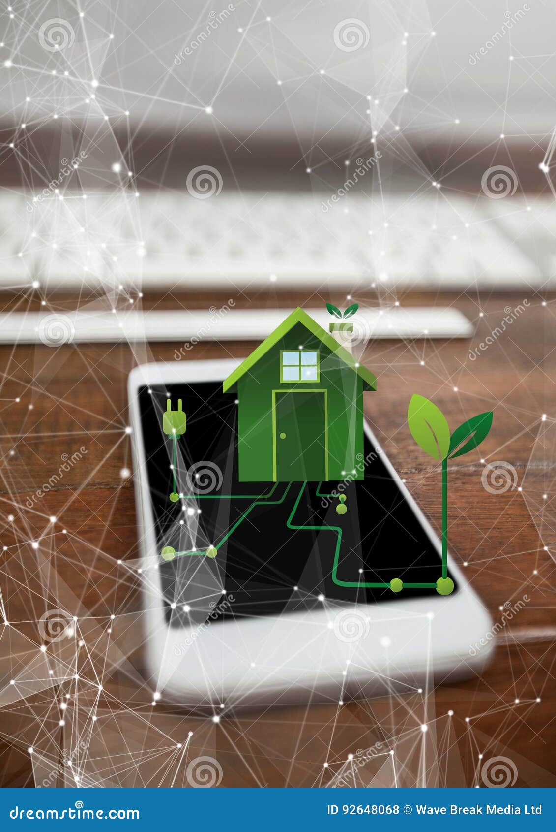 Renewable Energy House on Phone Stock Photo - Image of clean, business ...