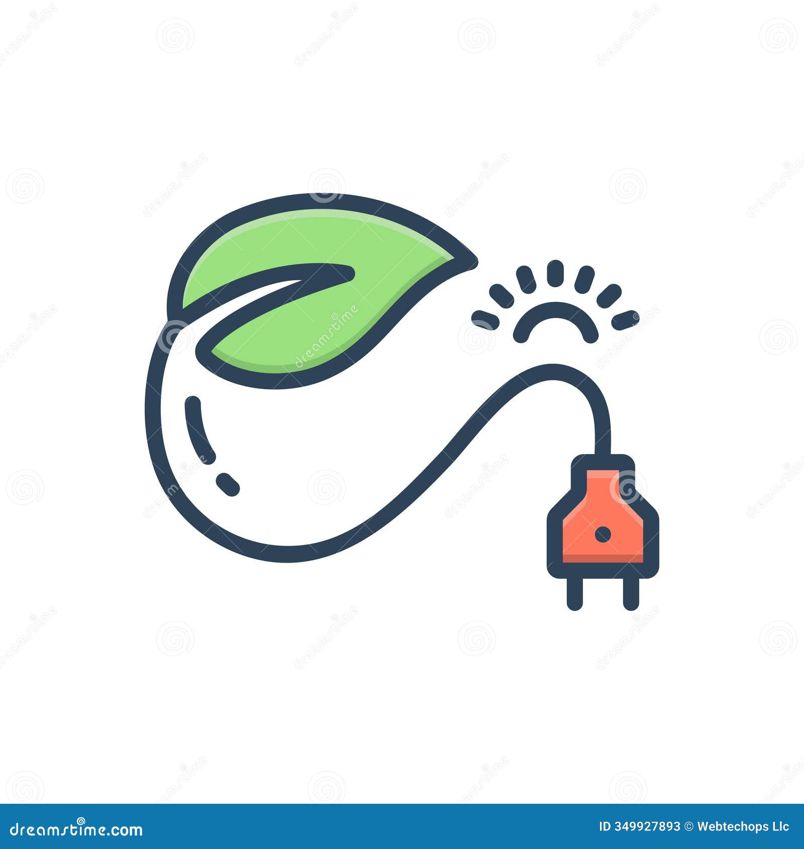 Color Illustration Icon for Renewable Energy, Renewable and Clean Stock ...