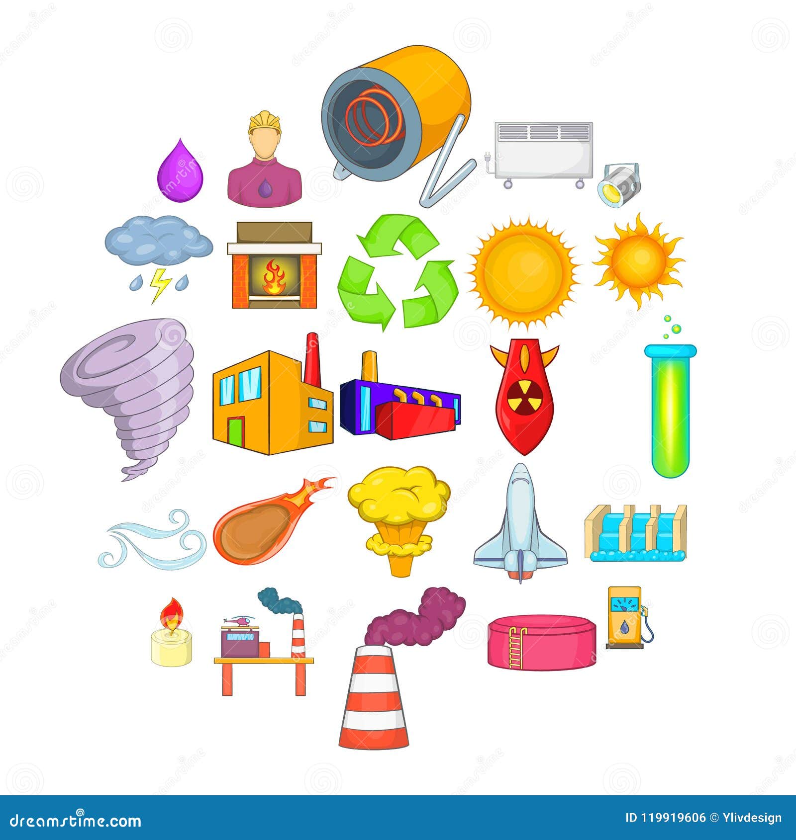 Renewable Energy Icons Set, Cartoon Style Stock Vector - Illustration ... Renewable Energy Icons Set, Cartoon Style Stock Vector - Illustration ...