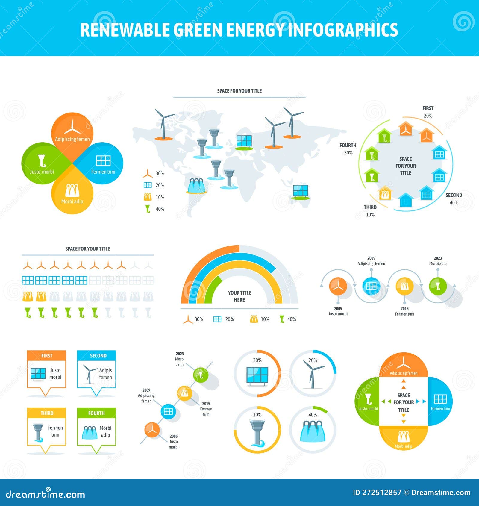 Renewable Energy Infographic Elements Stock Vector - Illustration of ...