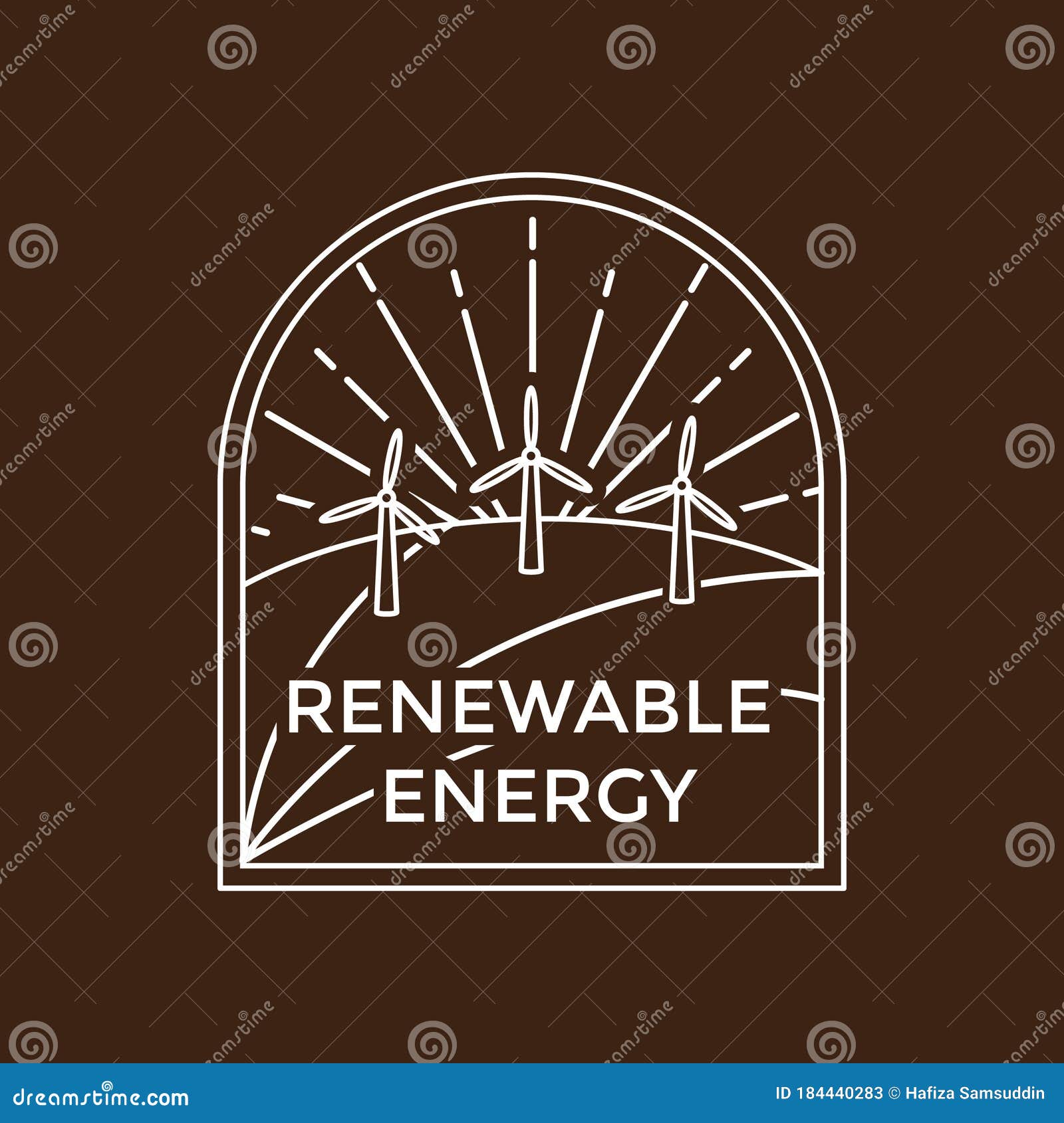 Renewable Energy Label. Vector Illustration Decorative Background ...