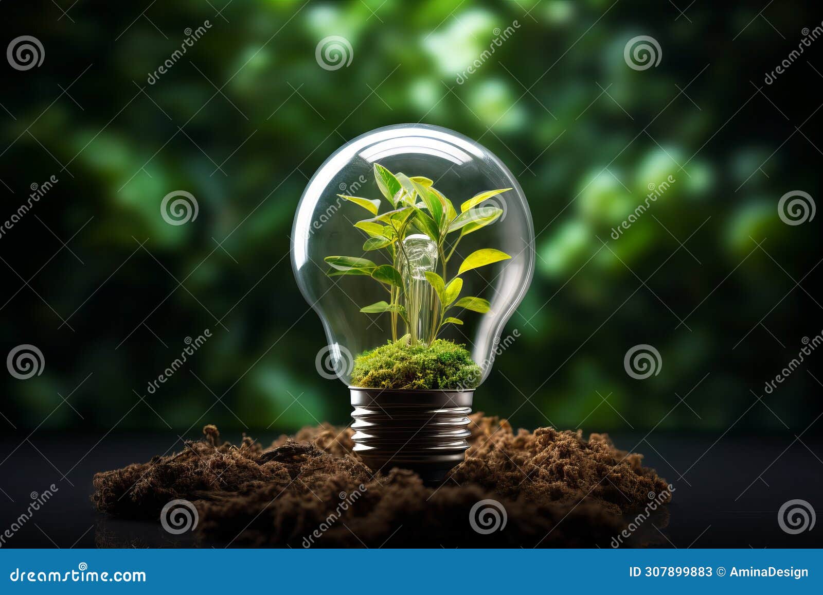 Renewable Energy Light Bulb with Green Energy for Earth Day and ...
