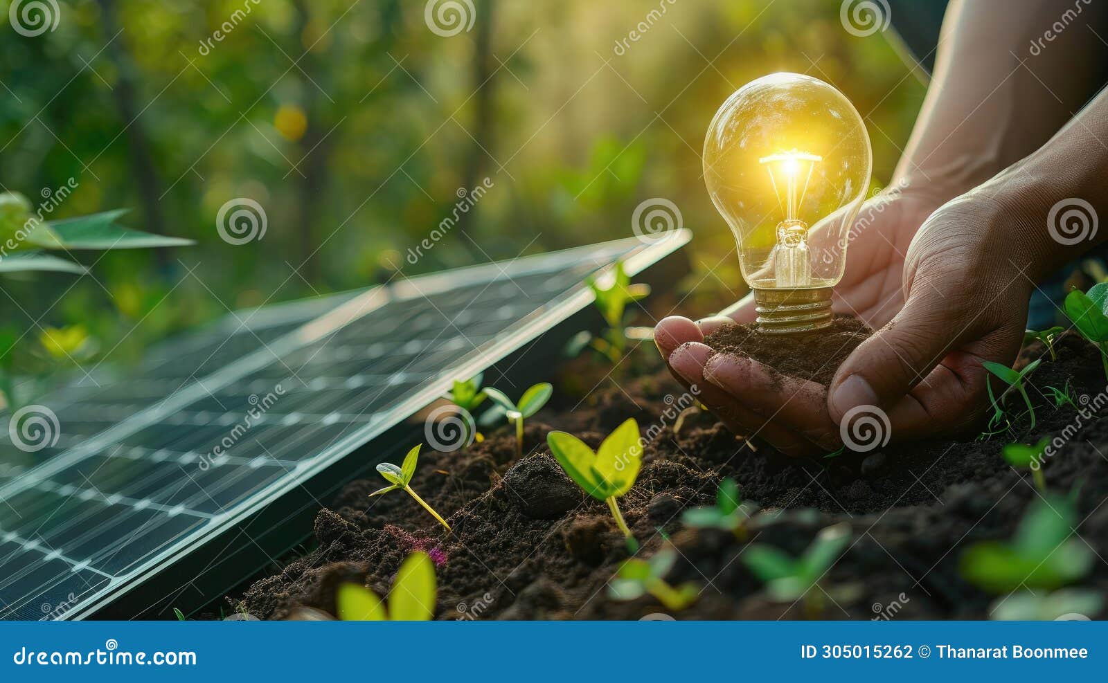 A Renewable Energy Light Bulb Illuminated with Green Energy ...