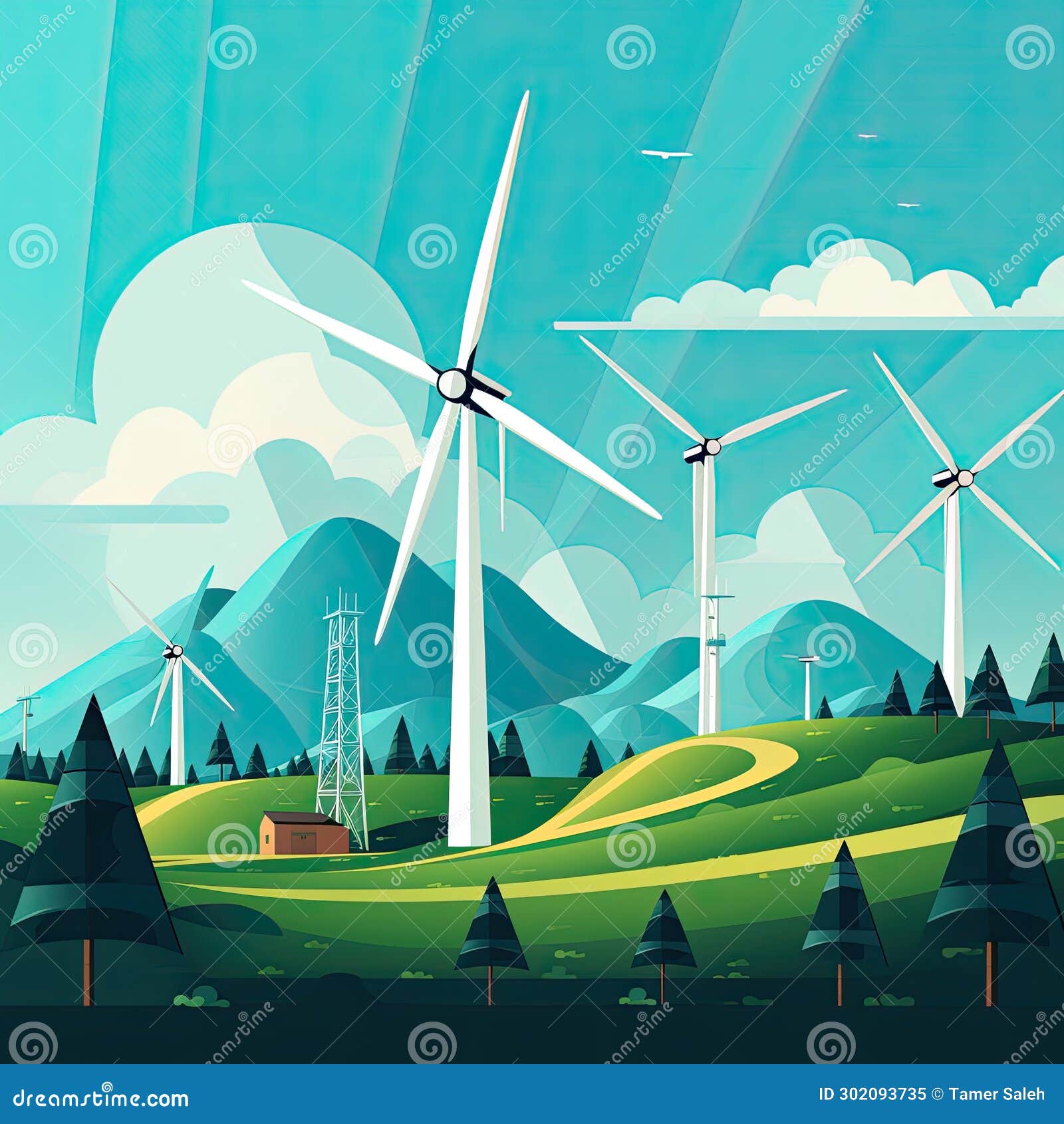 Renewable Energy Llustration Design Stock Illustration - Illustration ...