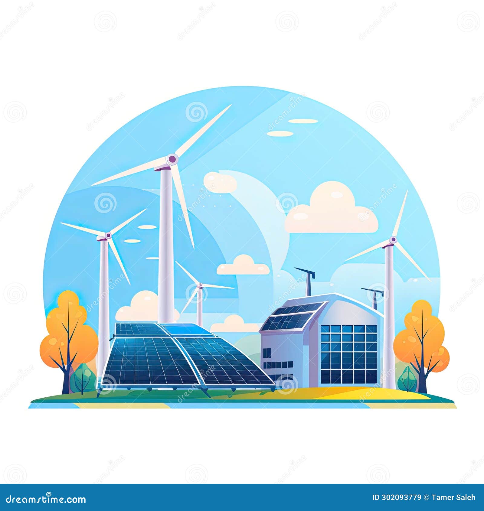 Renewable Energy Llustration Design Stock Illustration - Illustration ...