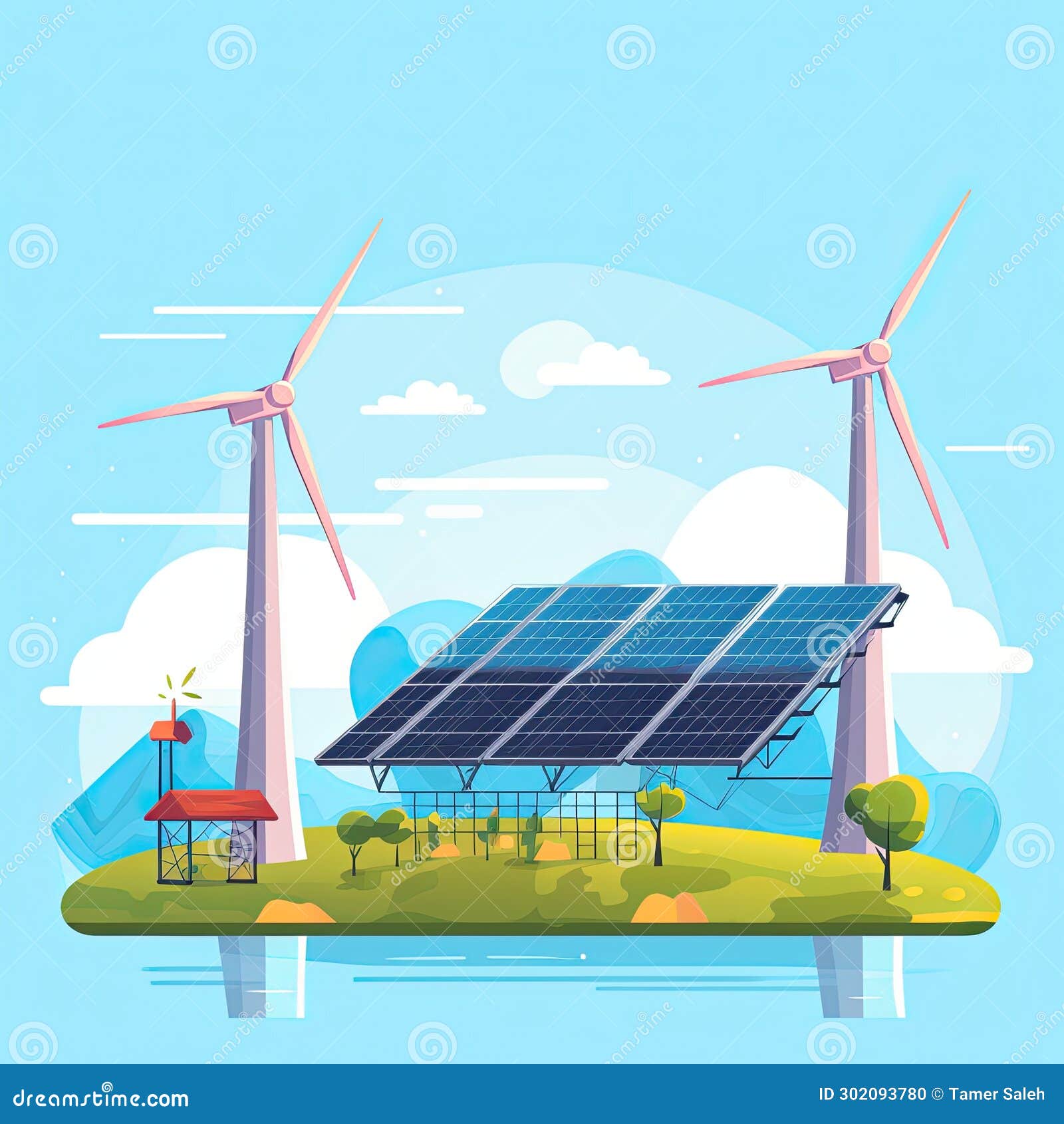 Renewable Energy Llustration Design Stock Illustration - Illustration ...