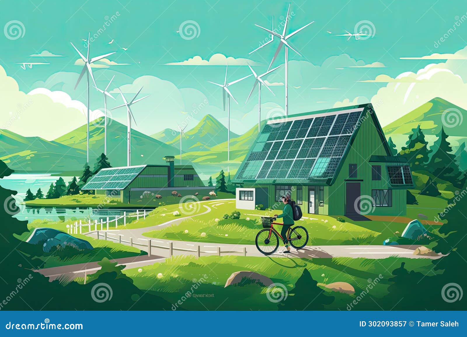 Renewable Energy Llustration Design Stock Illustration - Illustration ...