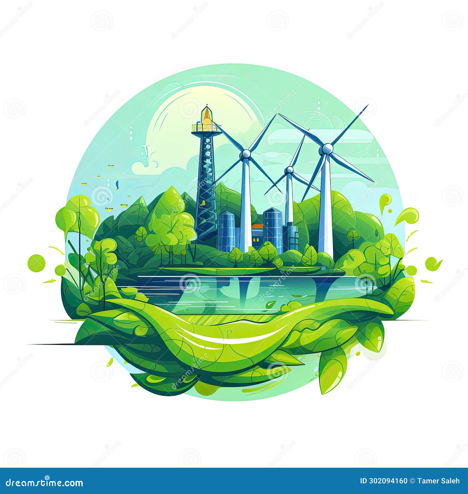 Renewable Energy Llustration Design Stock Illustration - Illustration ...