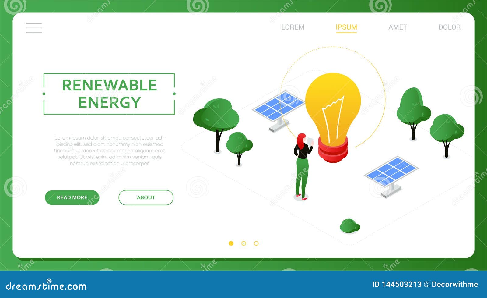 Renewable Energy - Modern Colorful Isometric Vector Web Banner Stock ...