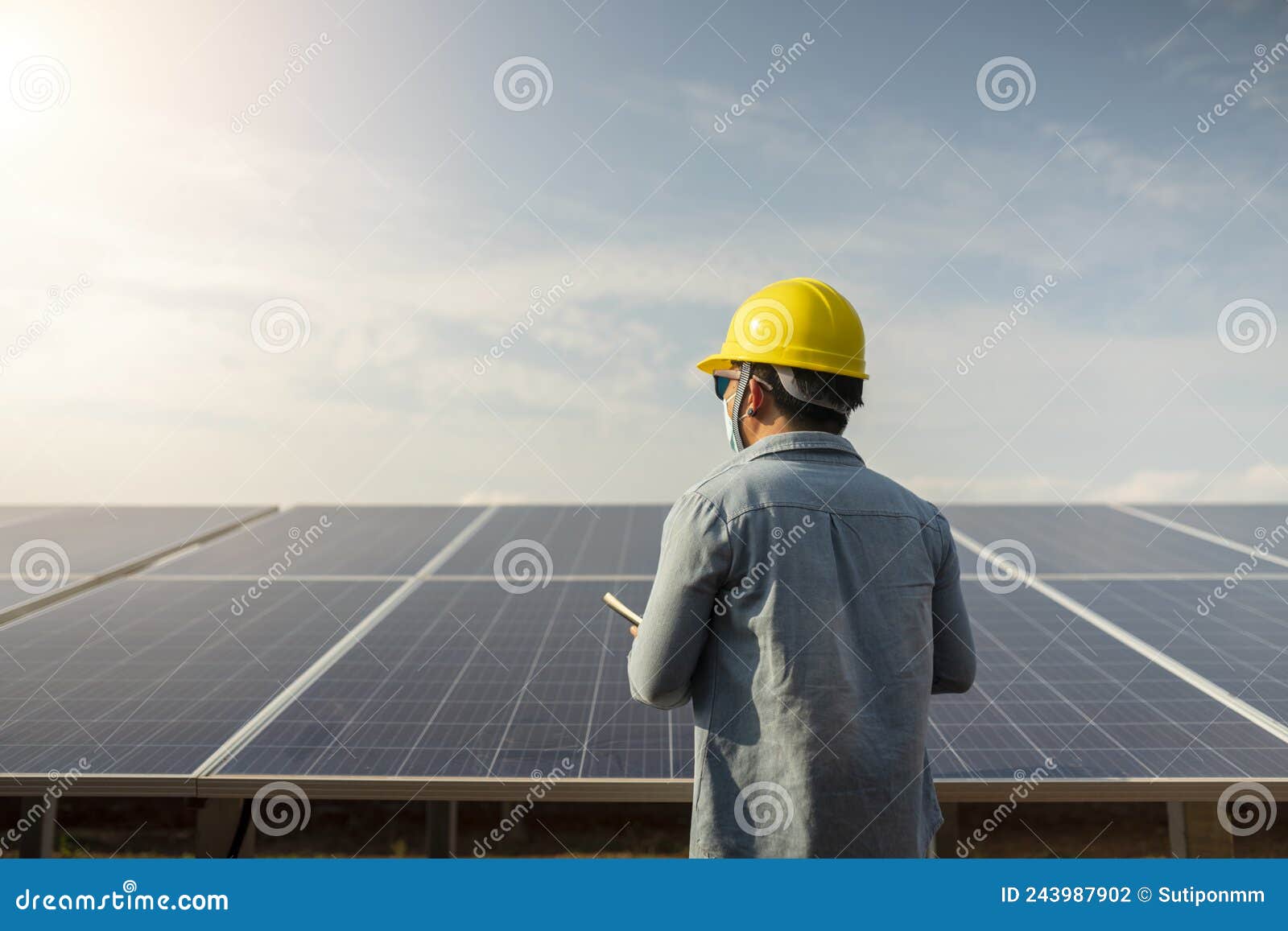 Renewable Energy Power Plant Technician, Solar Panel in Thailand Stock ...