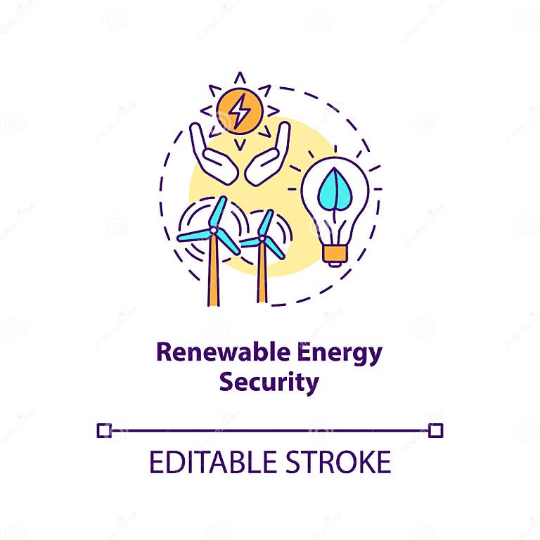 Renewable Energy Security Concept Icon Stock Vector - Illustration of ...