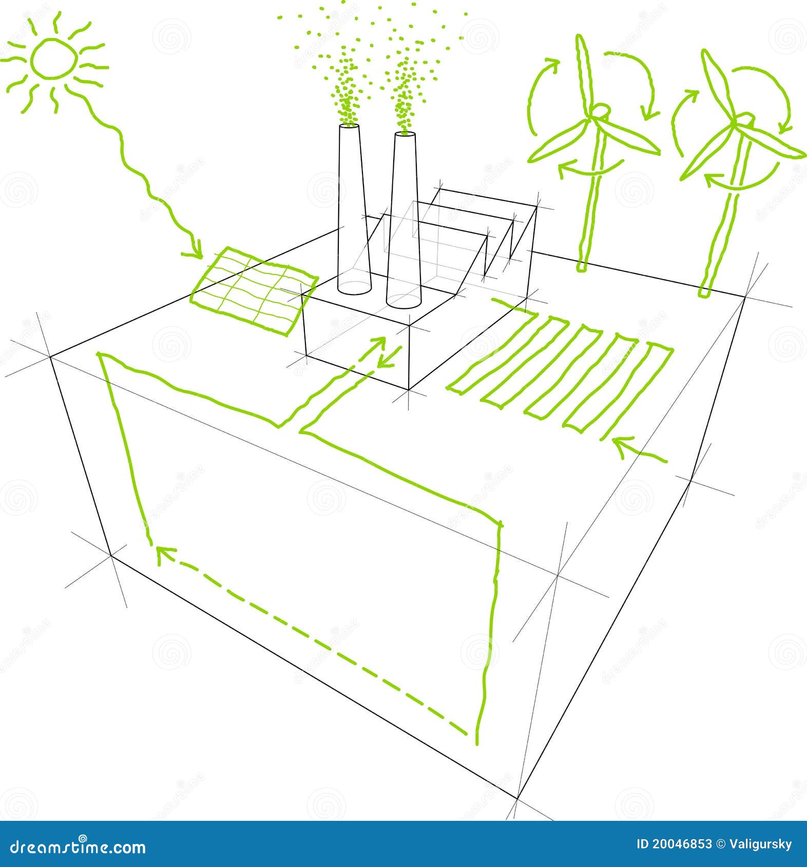 Renewable energy sketches stock vector. Illustration of concept - 20046853