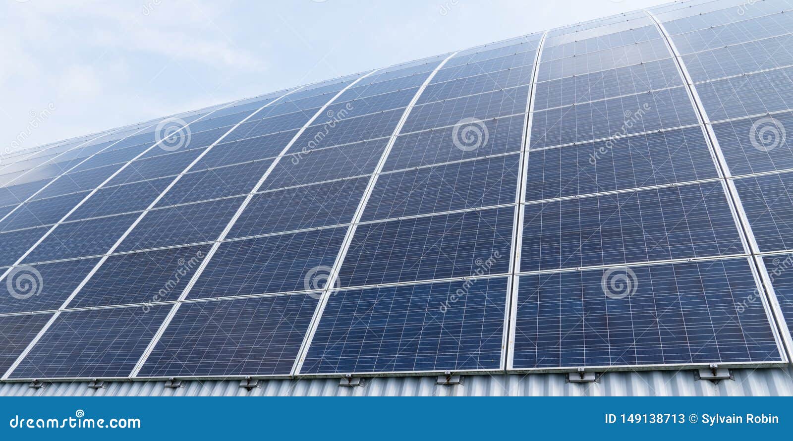 Renewable Energy Solar Modules in Sunshine Banner Web Template in Sky ...