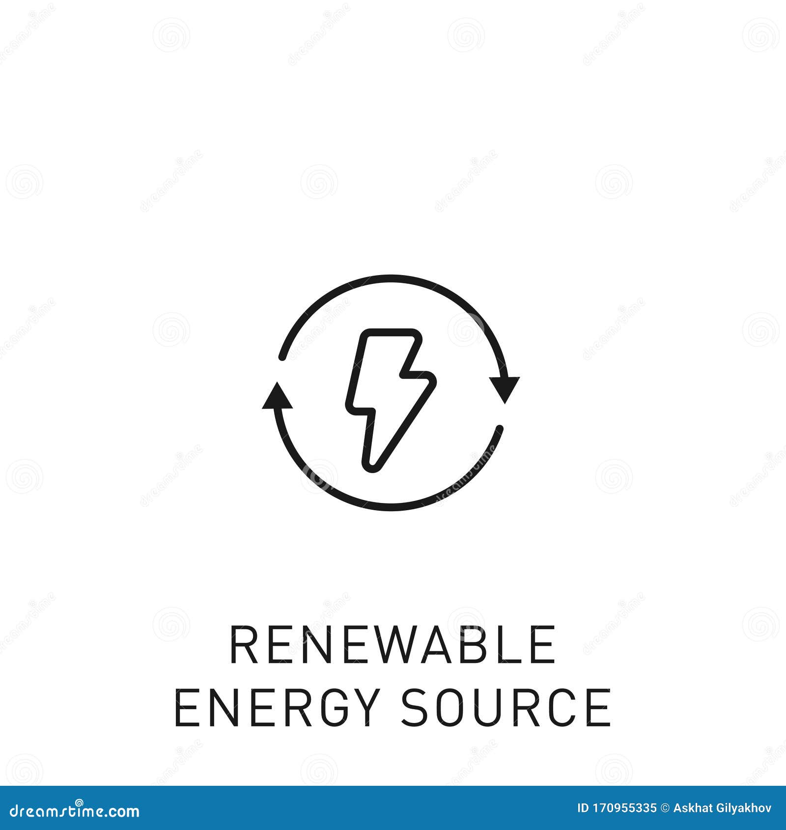 Renewable Energy Source Thin Line Icon. Design Element for Renewable ...