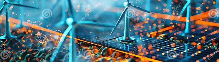 Renewable Energy Sources Visualized with Abstract 3D Models and Vibrant ...