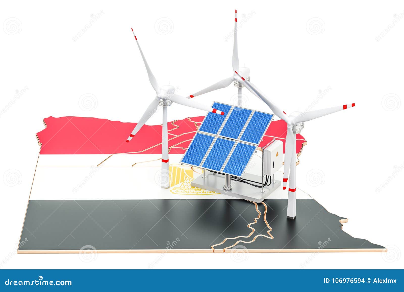 Renewable Energy and Sustainable Development in Egypt, Concept. Stock ...