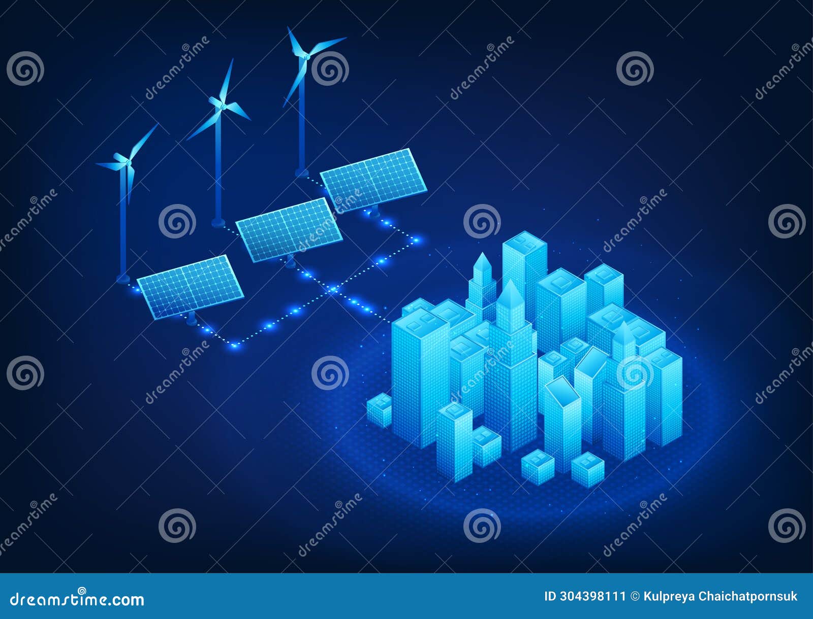 Renewable Energy Technology Generating Wind and Solar Energy into Smart ...