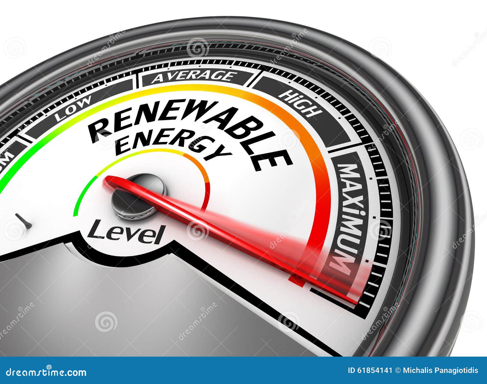 Renewable Energy To Maximum Level Modern Conceptual Meter Stock ...