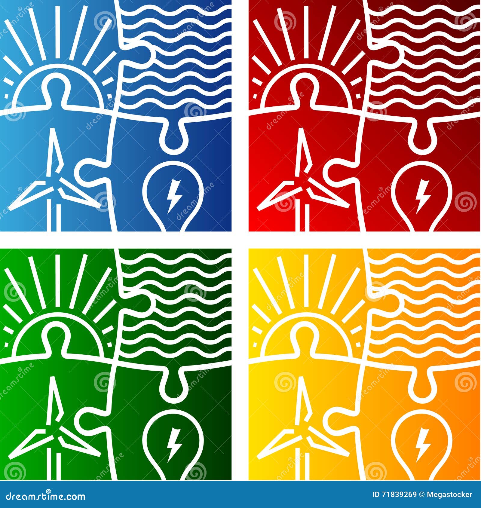Renewable Energy Vector Sign Logo Set Stock Vector - Illustration of ...