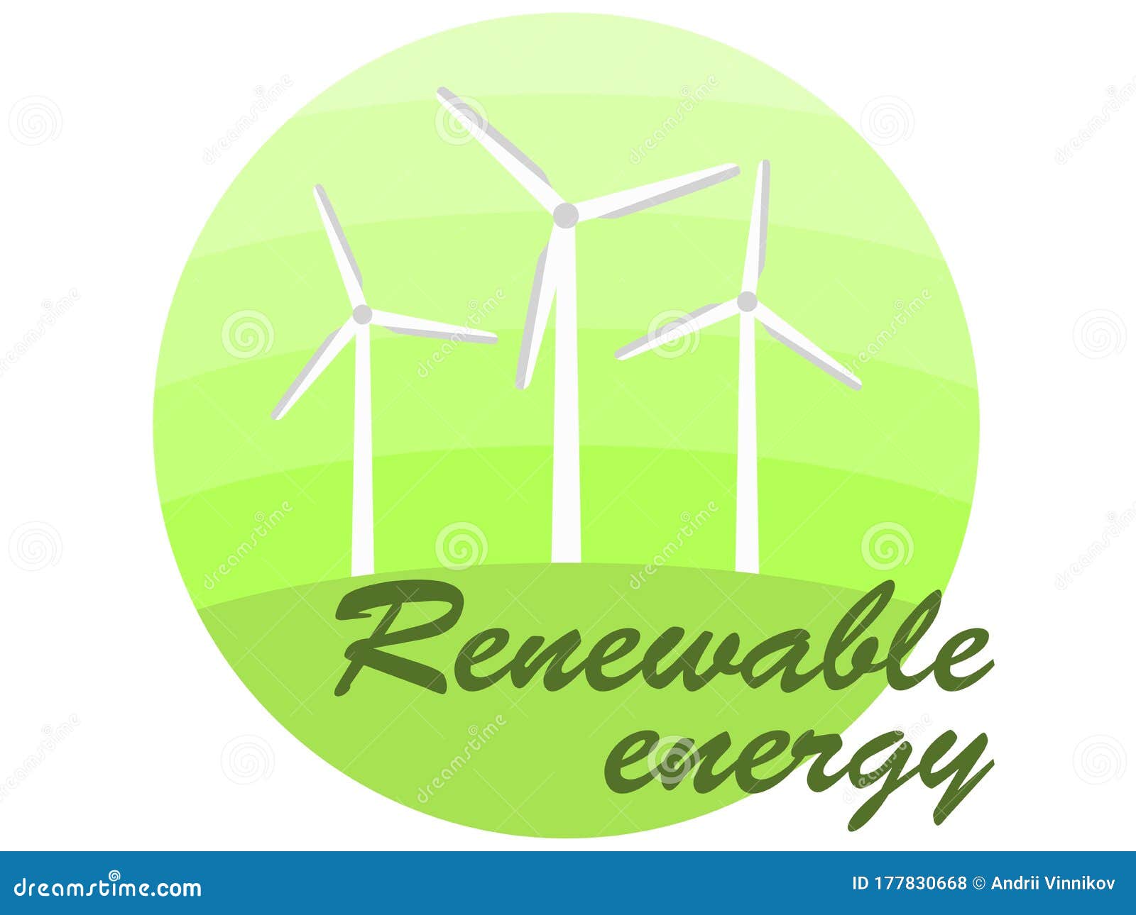 Renewable Energy. Wind Generators Green Energy Banner on a White ...