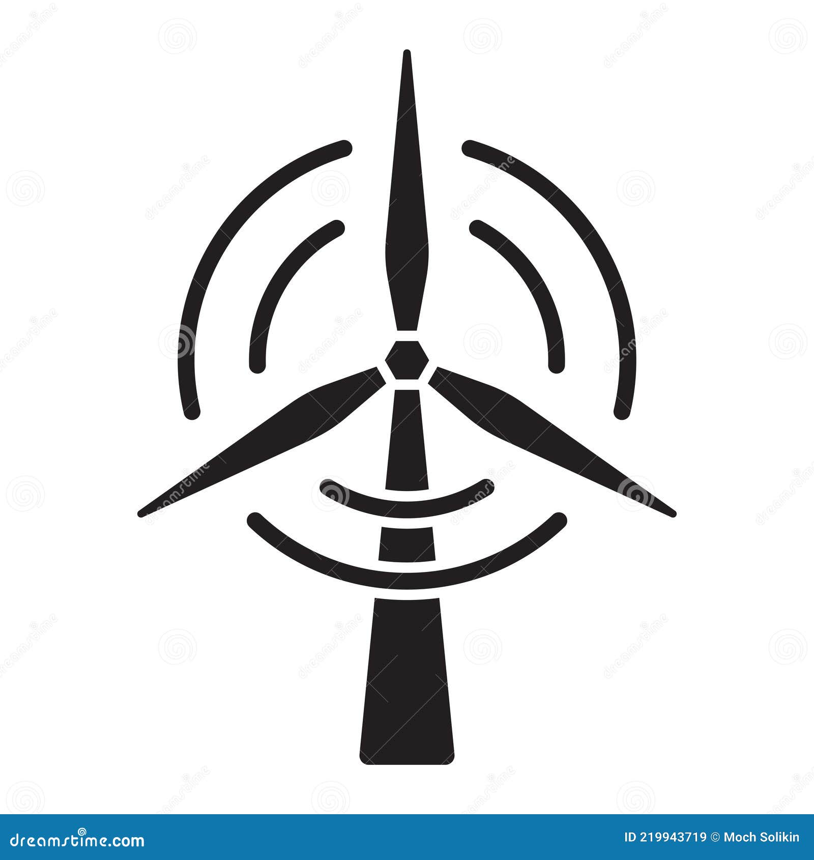 Renewable Energy Wind Turbines Flat Icon for Apps or Websites Stock ...