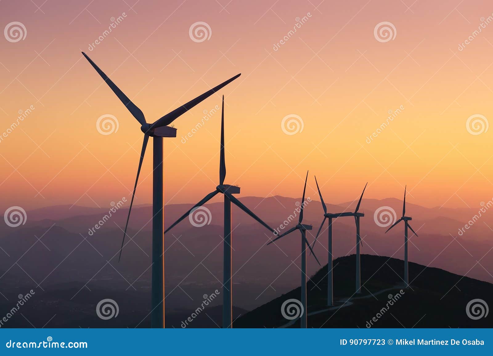 Renewable Energy with Wind Turbines Stock Image - Image of landscape ...