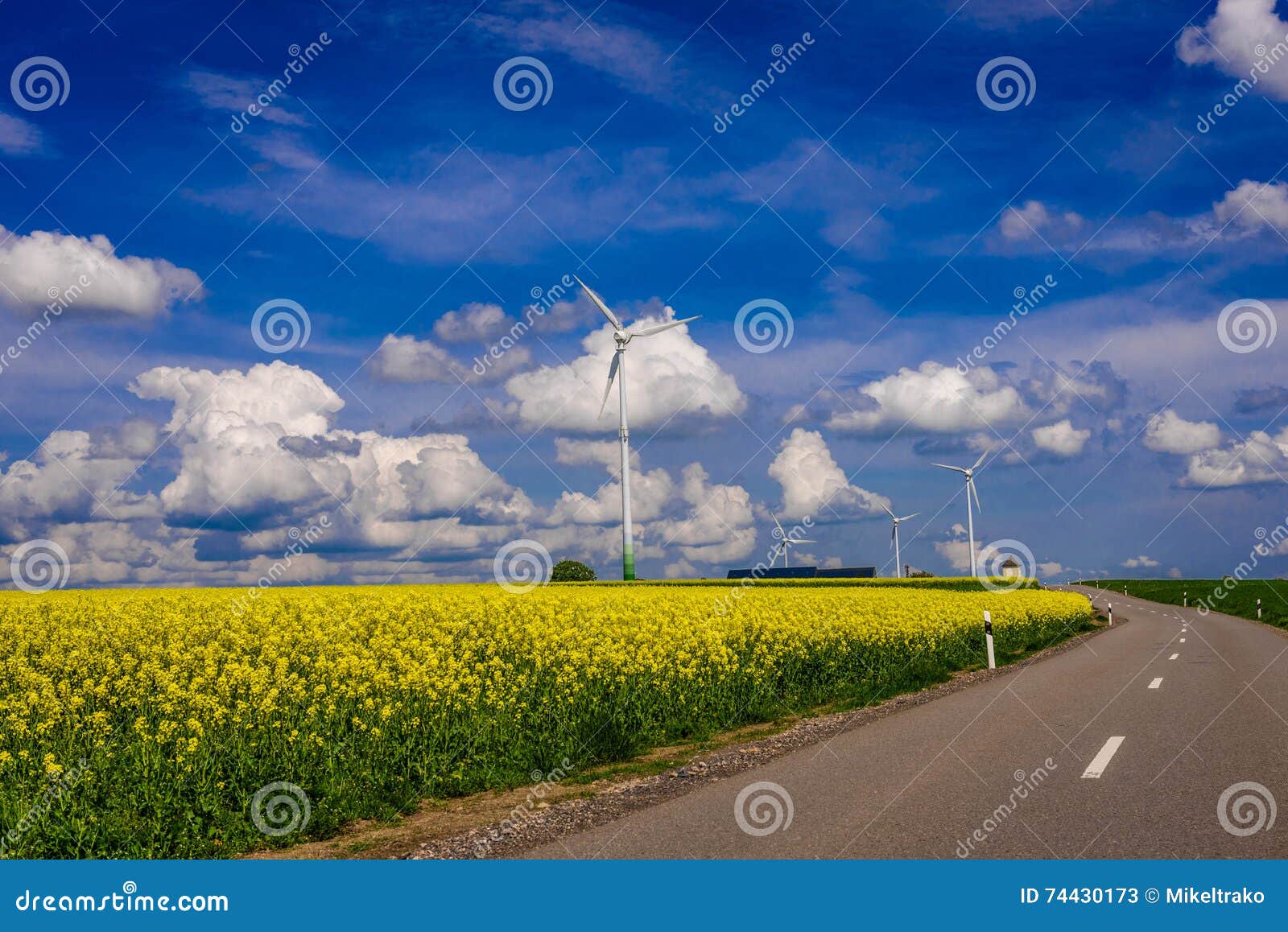 Renewable Energy Windmill Turbines Stock Image - Image of spring, flora ...
