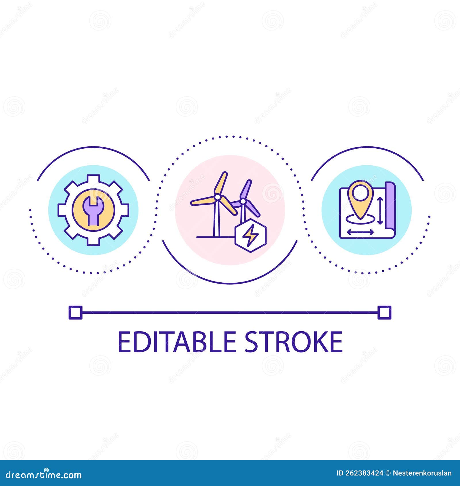Renewable Energy Windmills Loop Concept Icon Stock Illustration ... Renewable Energy Windmills Loop Concept Icon Stock Illustration ...