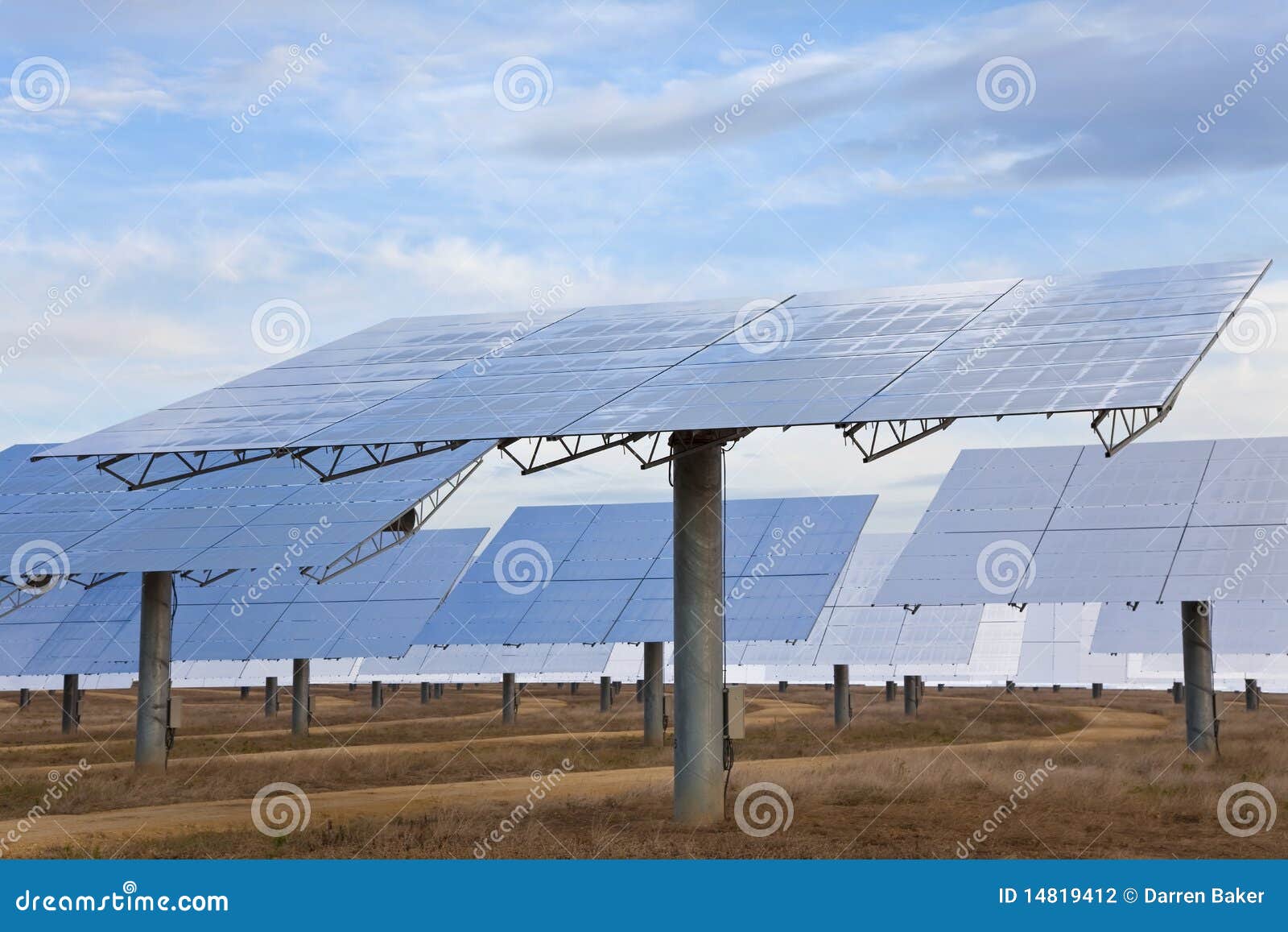 Renewable Green Energy Solar Mirror Panels Stock Photo - Image of green ...
