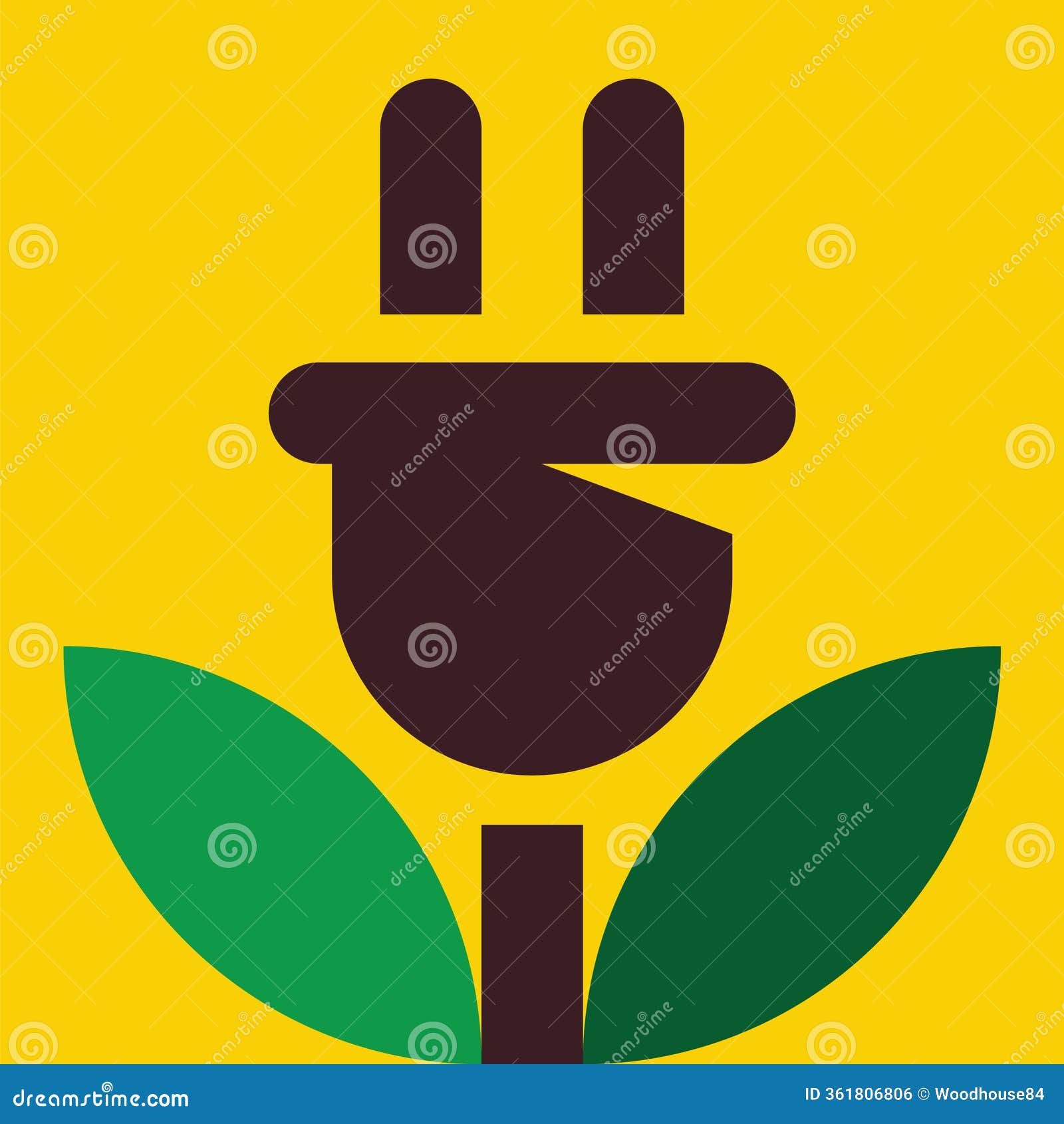Renewable Green Power Ecological Plug Stock Illustration - Illustration ...