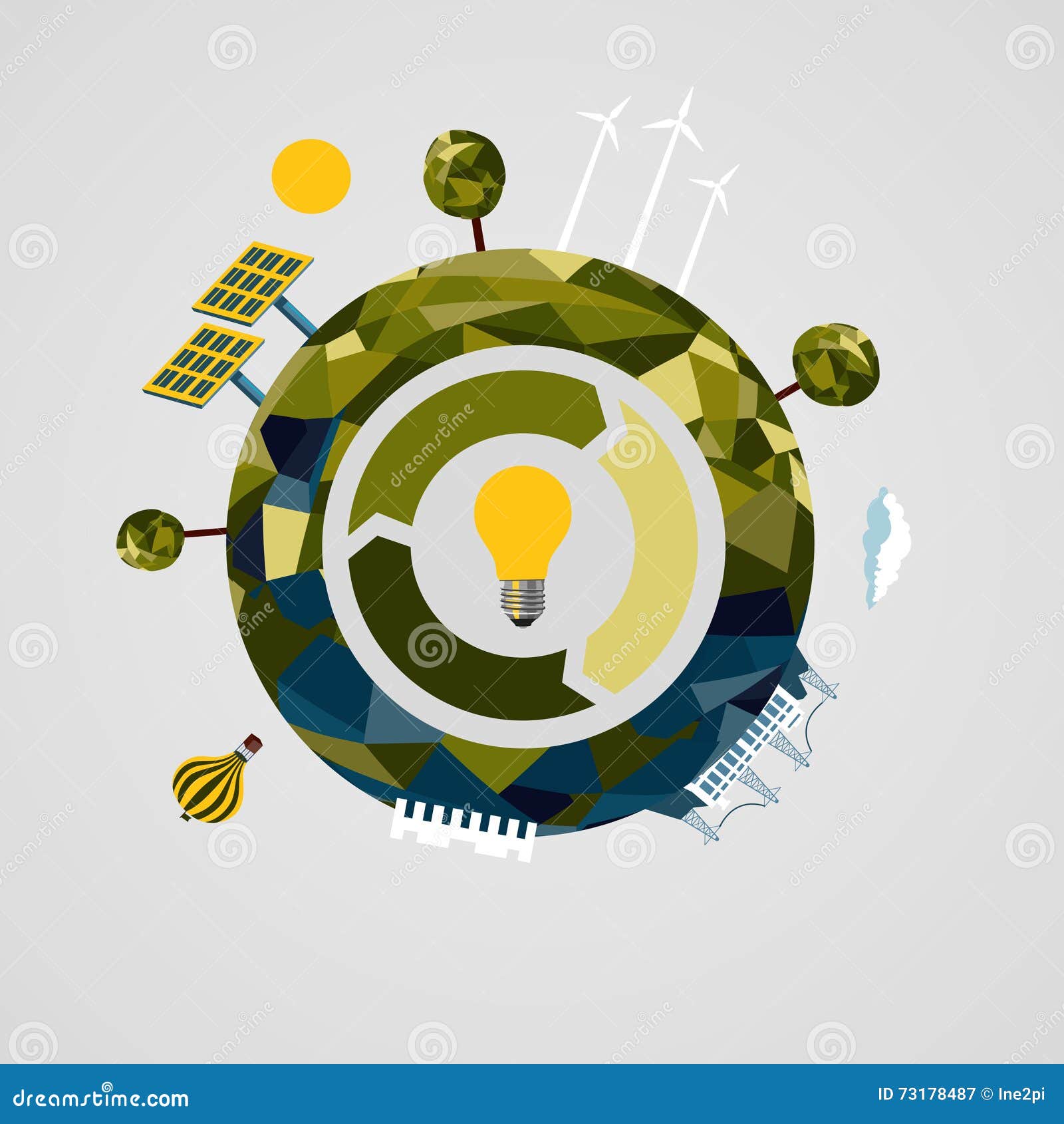 Renewable Power Concept. Alternative Energy Sources Sign. Stock Vector ...