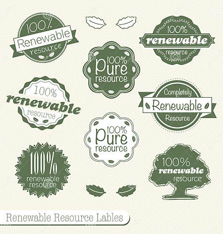 Renewable Resource Labels and Stickers Stock Vector - Illustration of ...