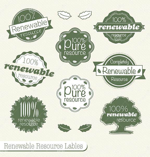 Renewable Resource Labels and Stickers Stock Vector - Illustration of ...