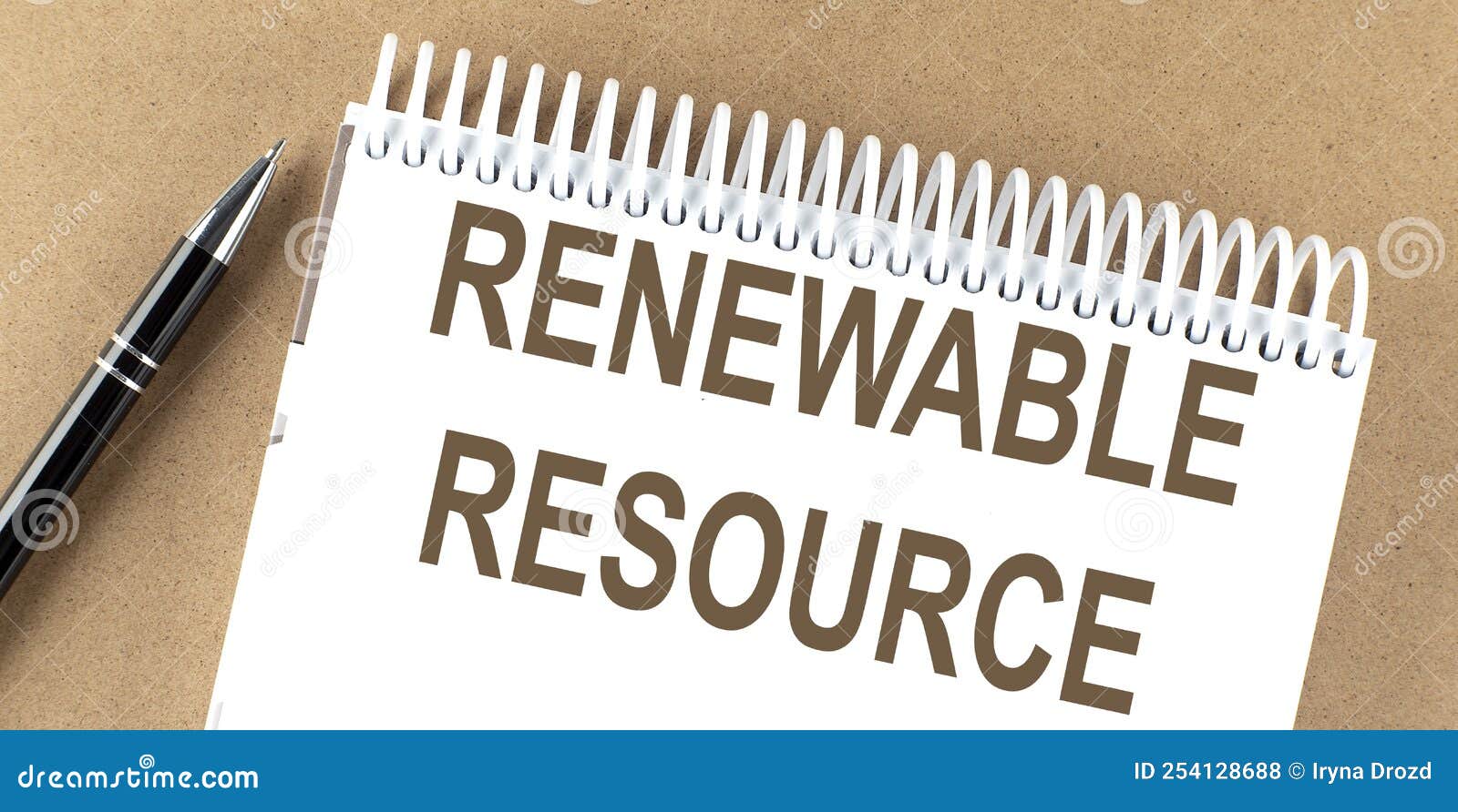RENEWABLE RESOURCE Text on a Notepad with Pen, Business Concept Stock ...