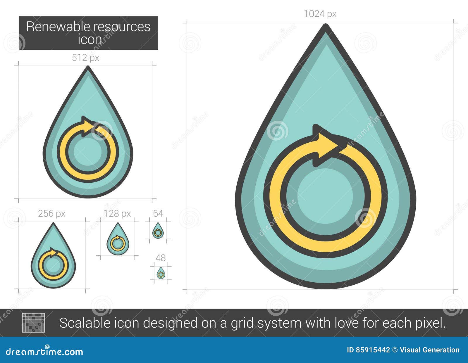 Renewable Resources Line Icon. Stock Vector - Illustration of abstract ...