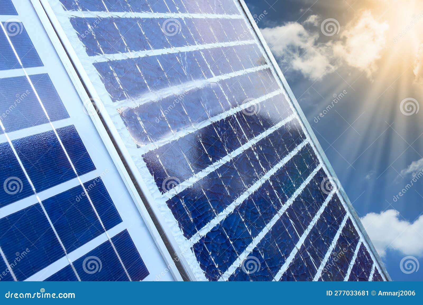 Renewable Solar Energy with Old Solar Stock Image - Image of cloud ...