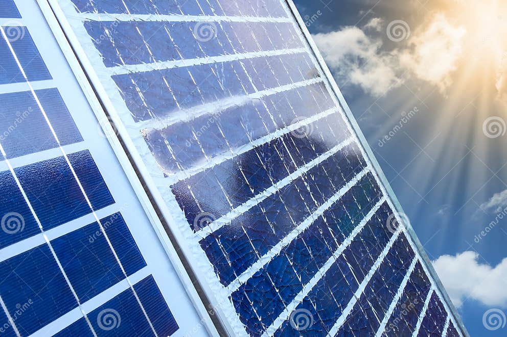 Renewable Solar Energy with Old Solar Stock Image - Image of cloud ...