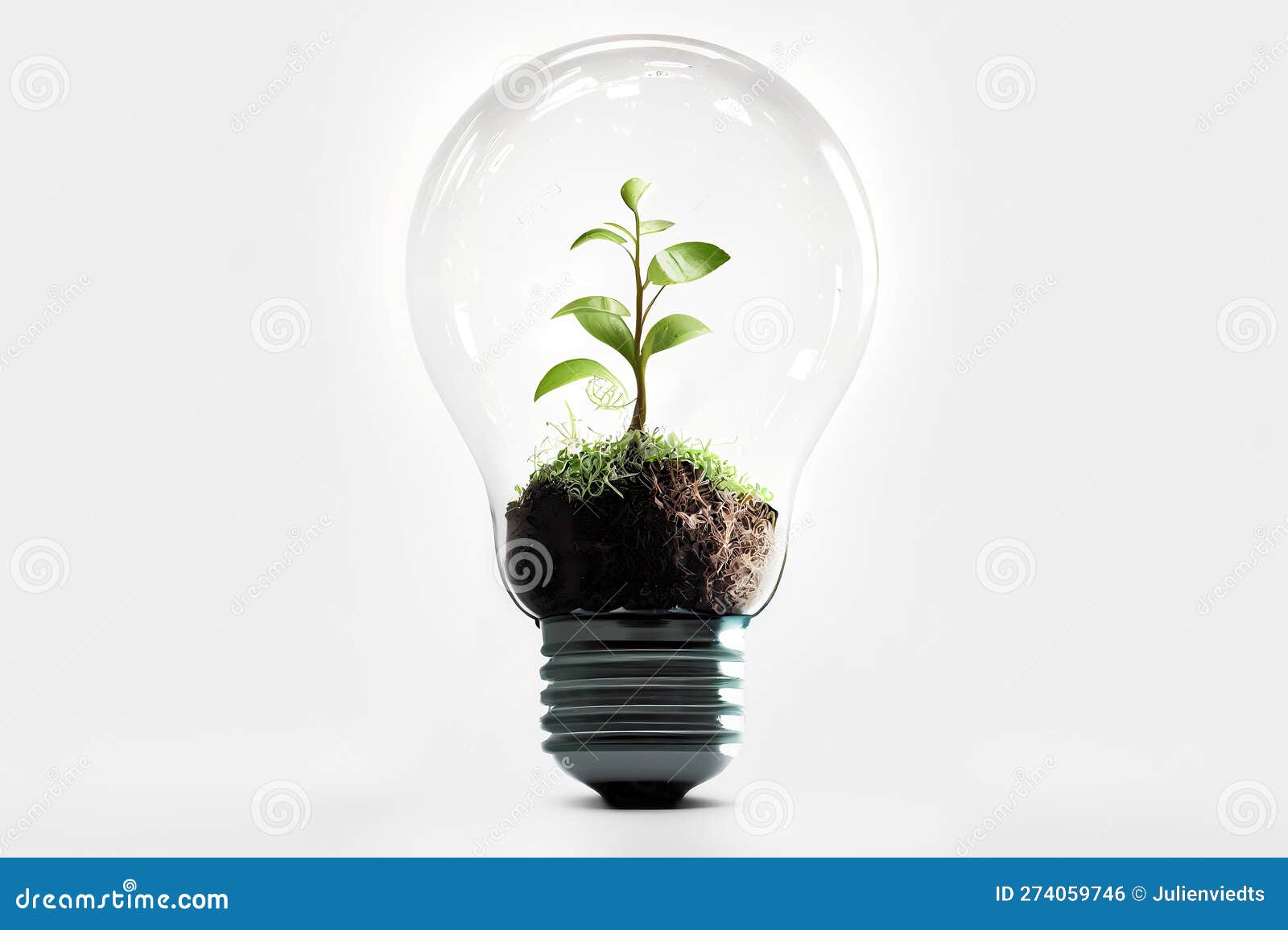 Renewable Sources Light Bulb. Generative Ai Stock Illustration ...