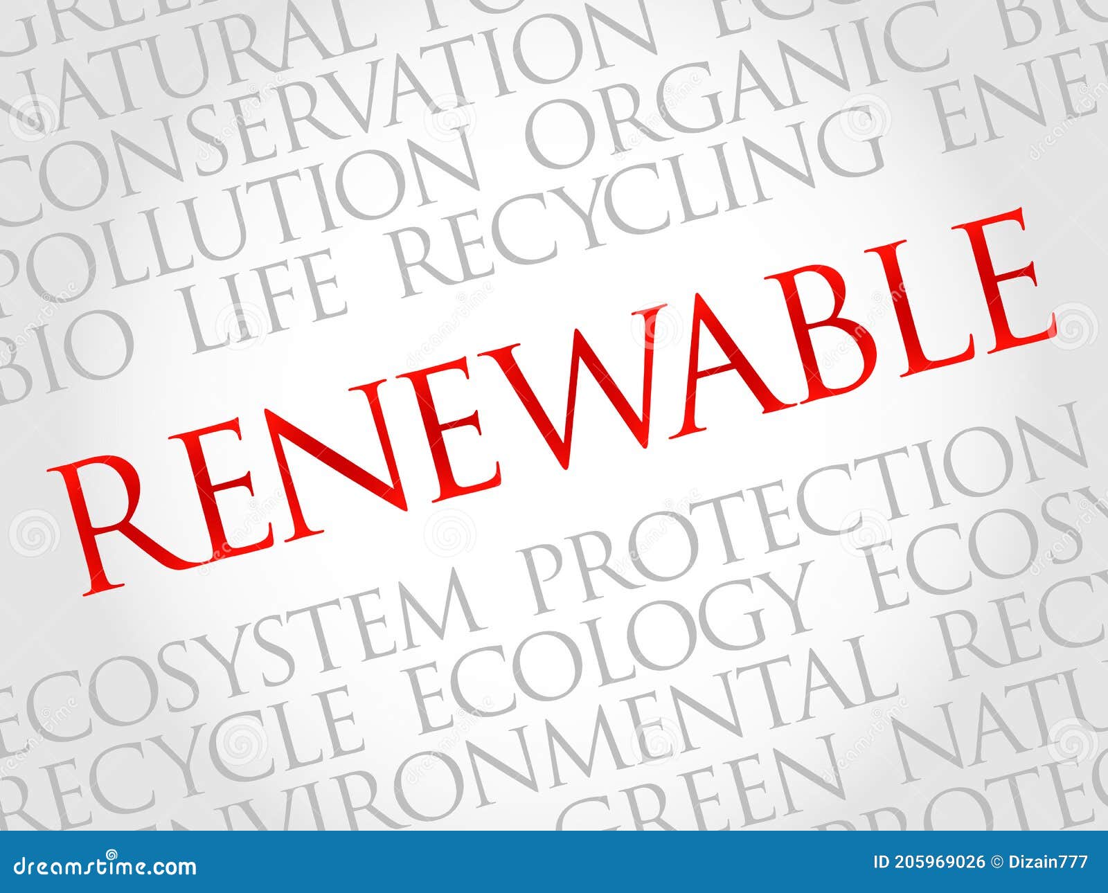 Renewable word cloud stock illustration. Illustration of concept ...