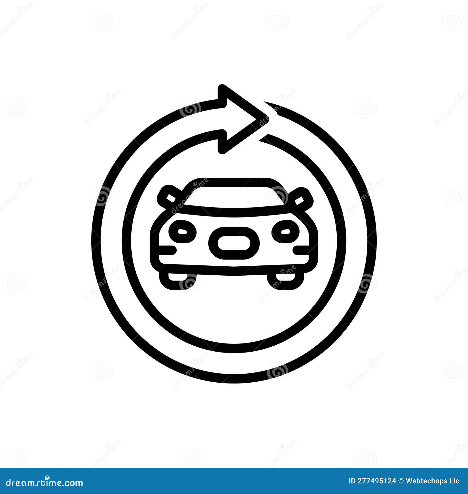 Black Line Icon for Renewal, Renovation and Car Stock Vector ...