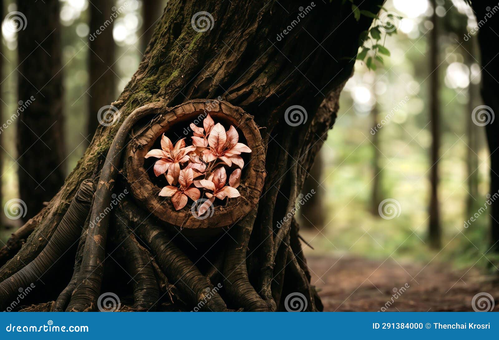 Renewal of Life Young Tree Emerging from Old Stump Stock Illustration ...