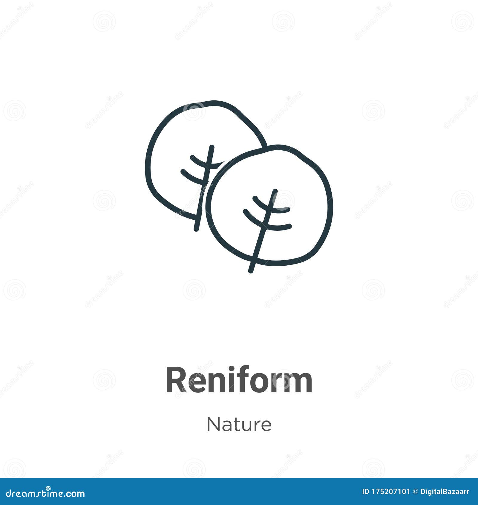 Reniform Icon In Different Style Vector Illustration. Two Colored And ...
