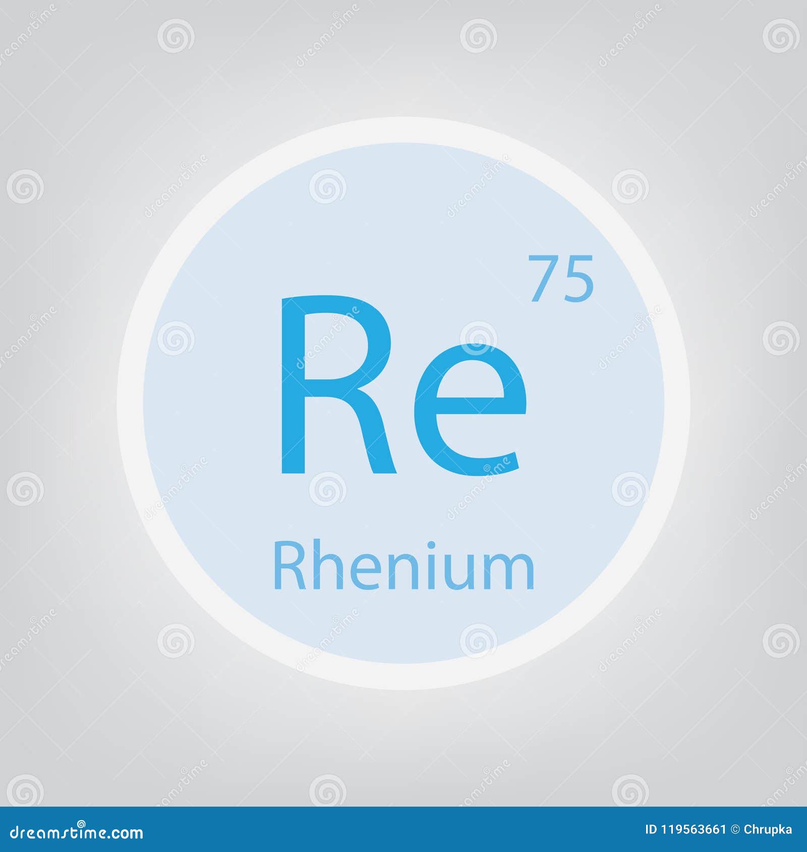 Renio Con Referencia a Icono Del Elemento Químico Ilustración del ...