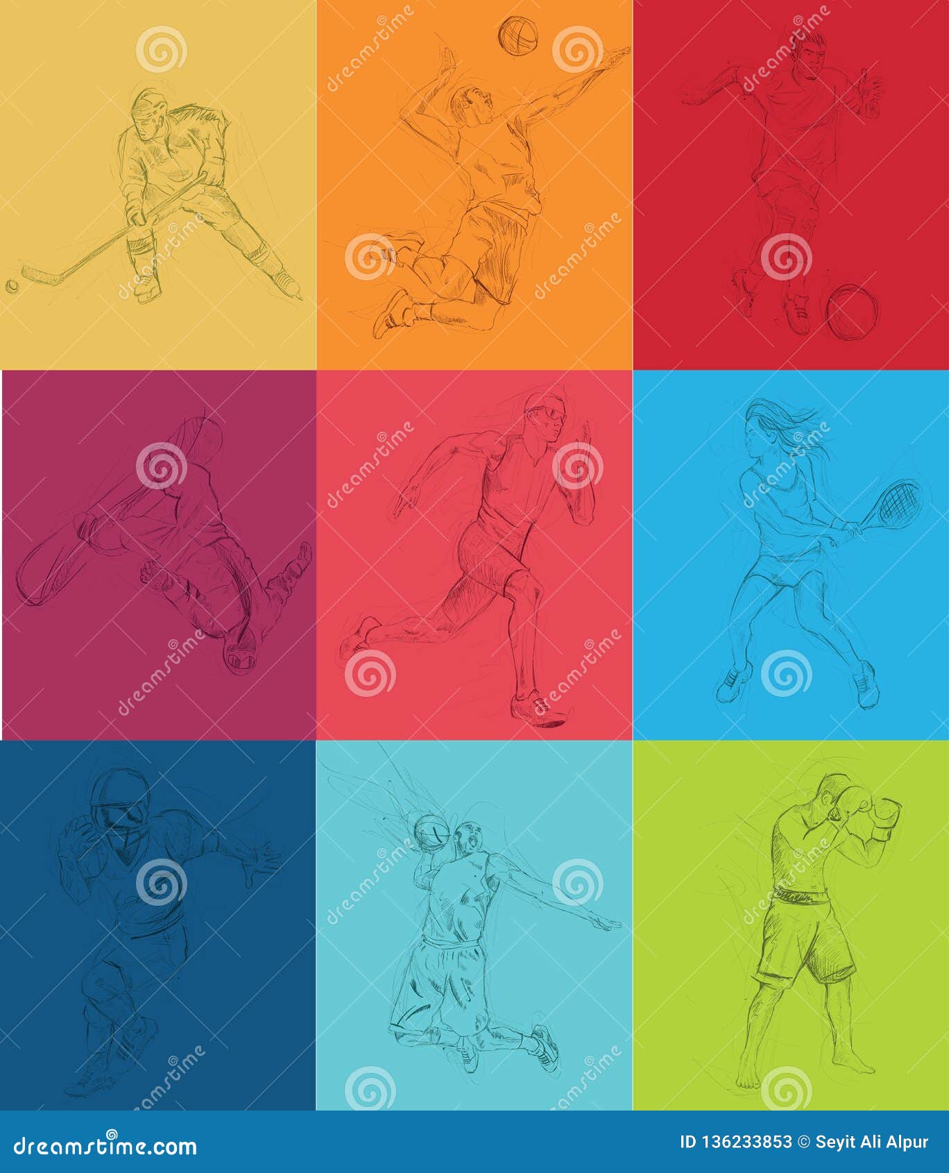 Sport Mix - an Hand Drawn Vector Collection Stock Vector - Illustration ...