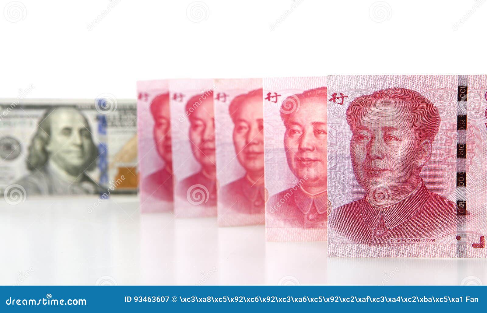 Renminbi and dollar stock image. Image of background - 93463607