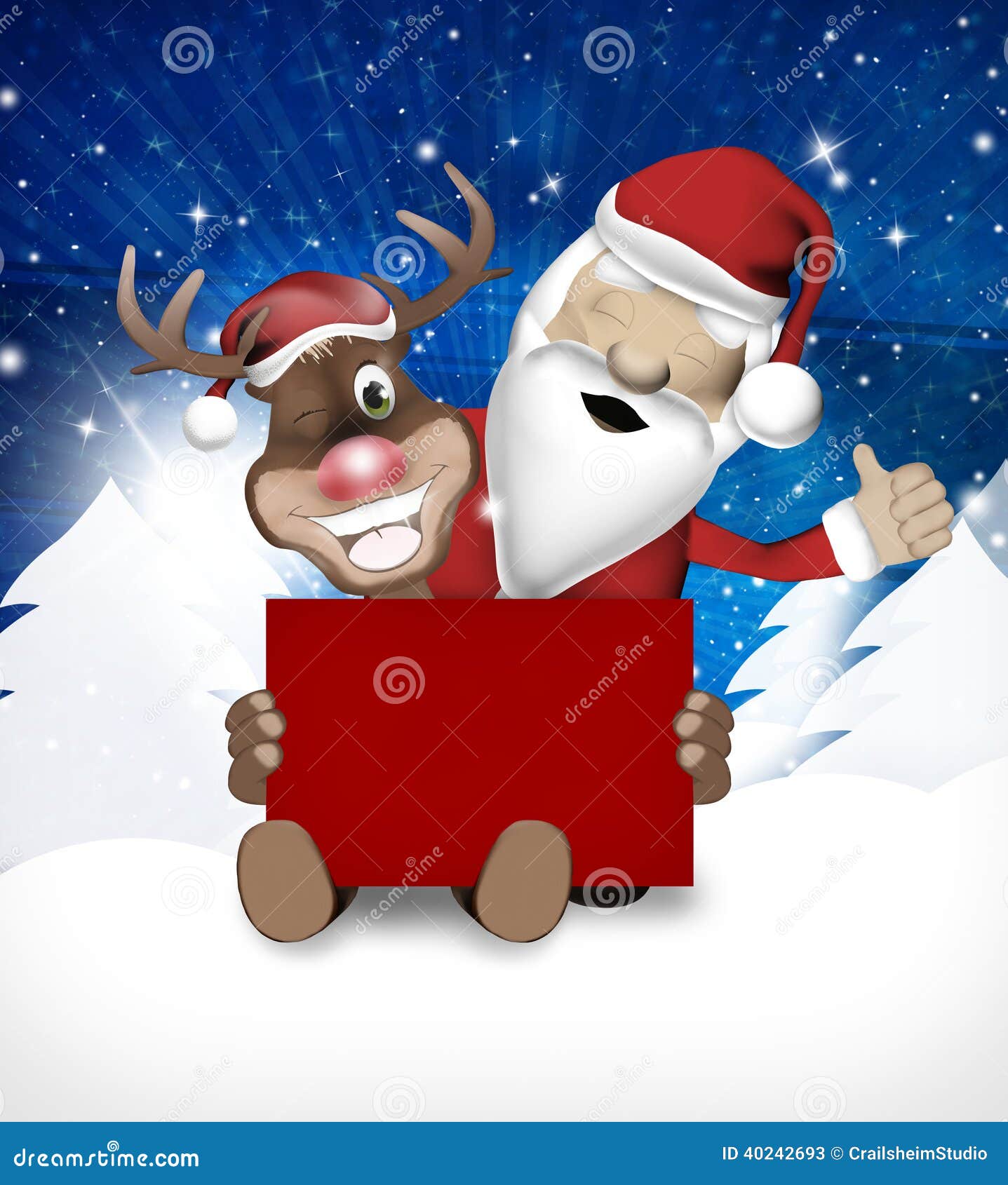 Renne Santa Claus De Pattes Illustration Stock - Illustration du ...