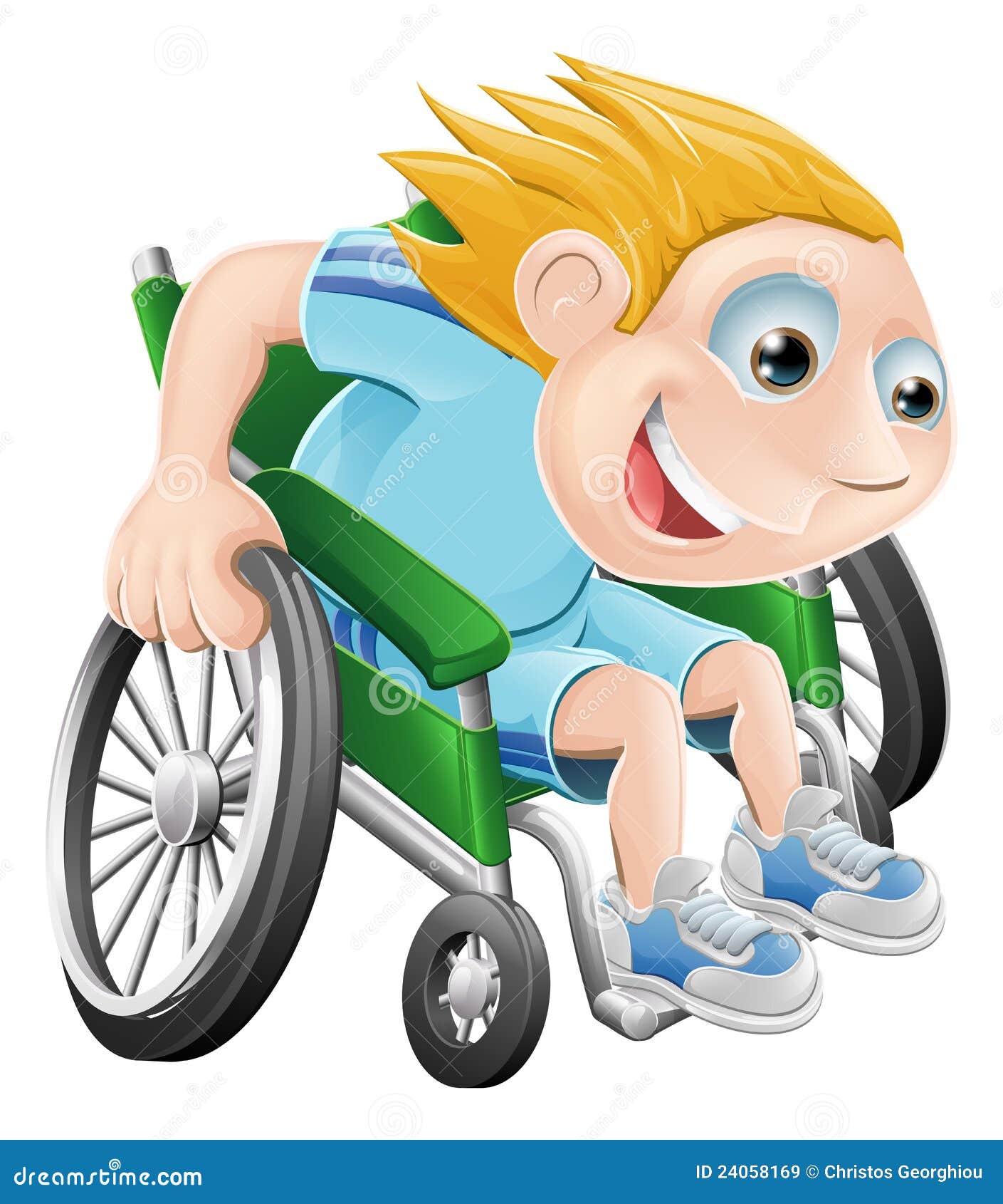 Rennende Het Beeldverhaalmens Van De Rolstoel Vector Illustratie ...